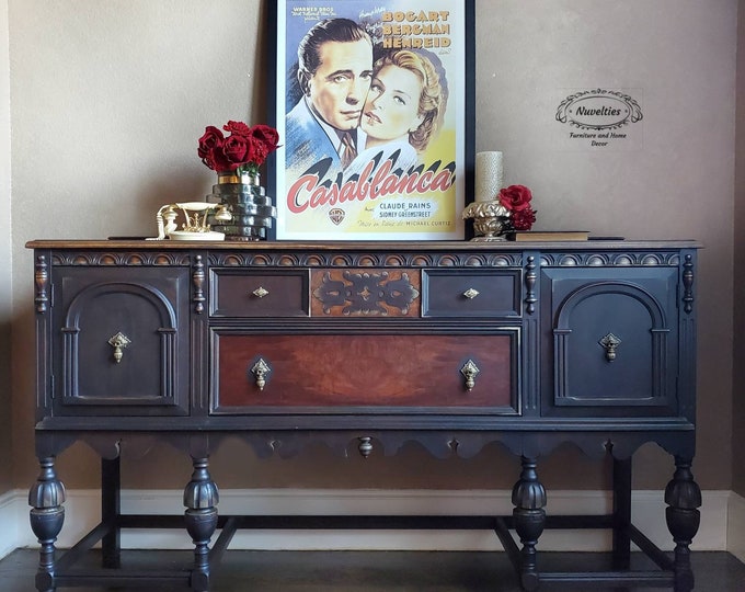 Antique Jacobean Style Buffet, Sideboard, Entryway Table, TV Stand, Bar ...