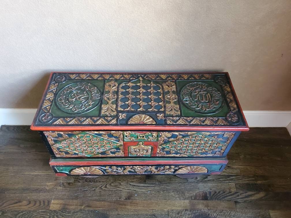 Rare Antique Islamic Art Storage Trunk, Blanket Chest, Muslim Home ...