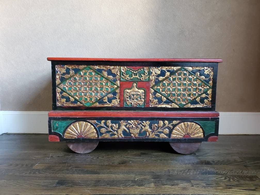 Rare Antique Islamic Art Storage Trunk, Blanket Chest, Muslim Home ...