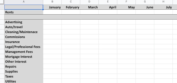 Real Estate Expense Tracker Editable Rental Spreadsheet | Etsy