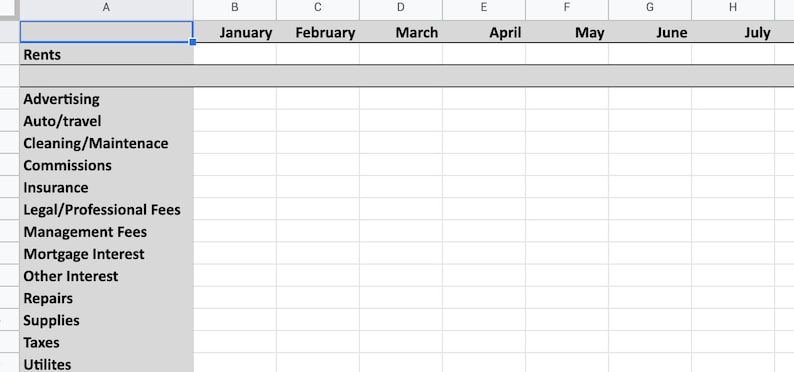 Real Estate Expense Tracker, Editable Rental Spreadsheet, Expense ...