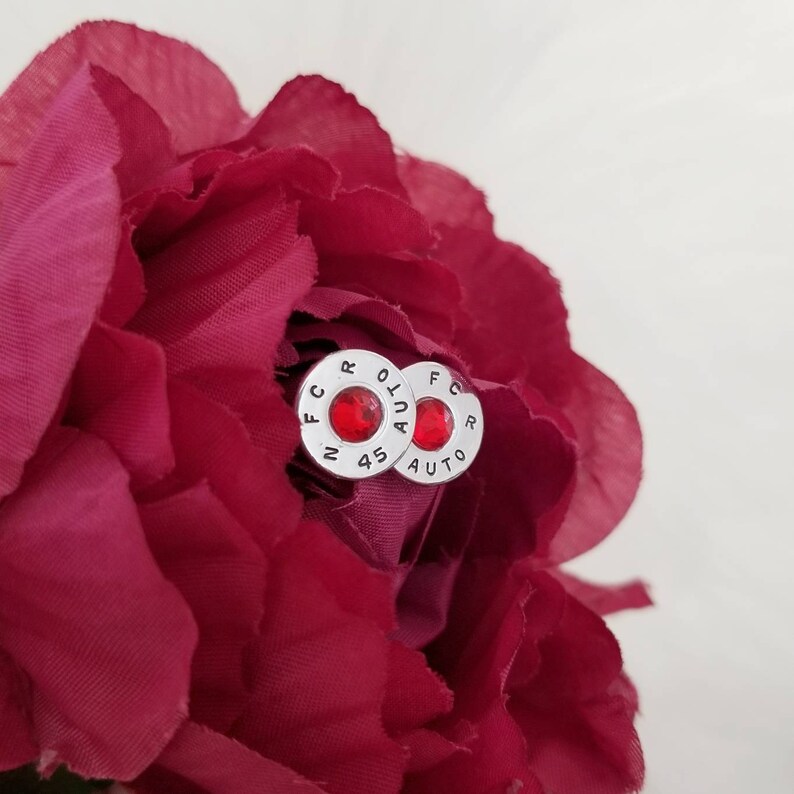 Bullet Earrings 45 Caliber Bullet Jewelry Stud Earrings - Etsy