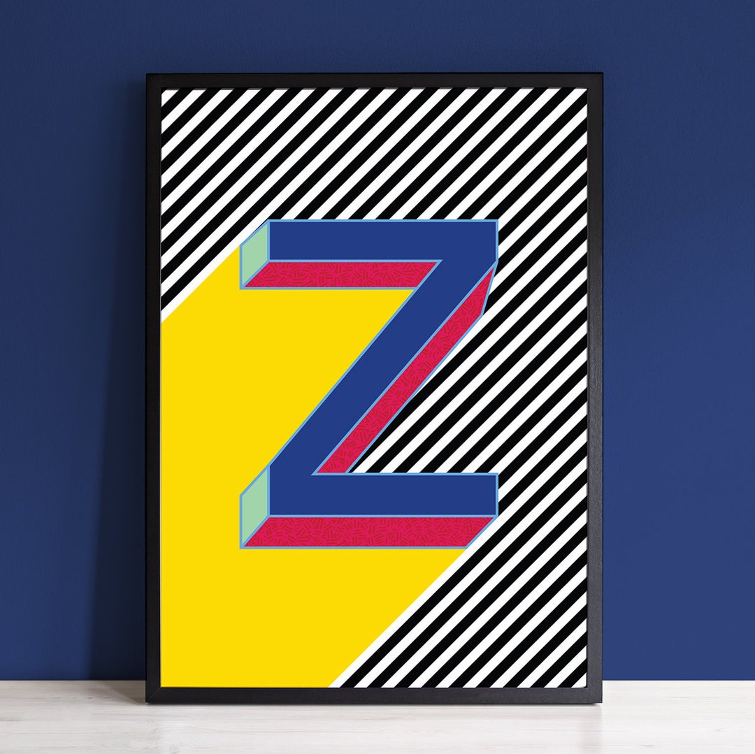 Letter Z Print | Colourful Letter Print | Alphabet Z Wall Art | Initial ...
