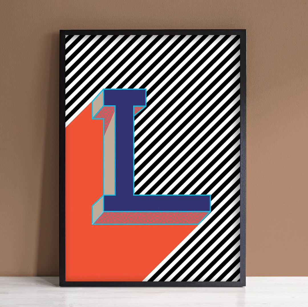 Letter L Print | Colourful Letter Print | Initial L Wall Art | Alphabet ...