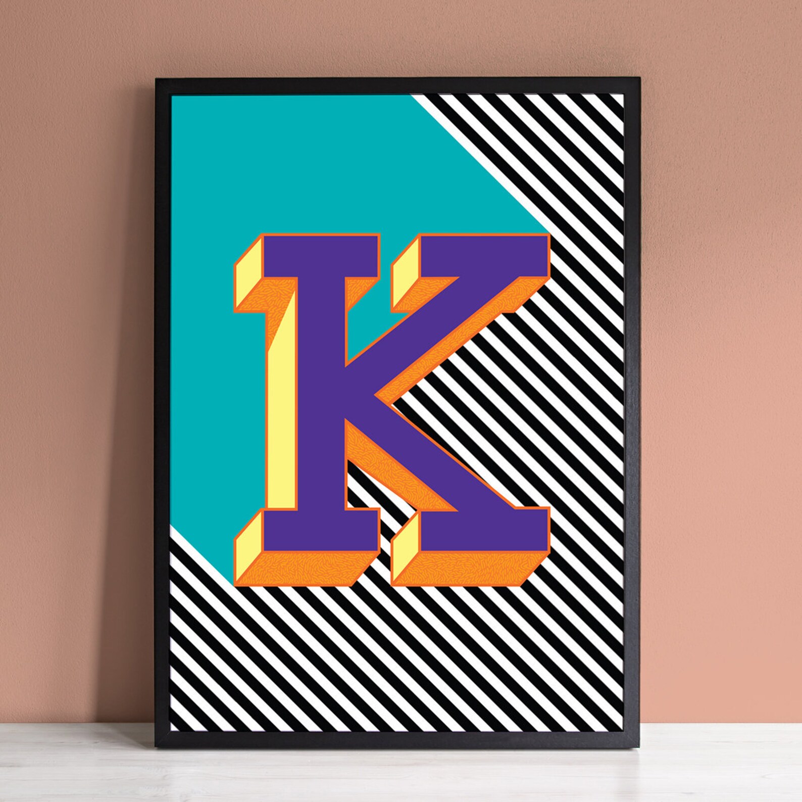 Letter K Print | Colourful Letter Print | Initial K Wall Art | Alphabet ...