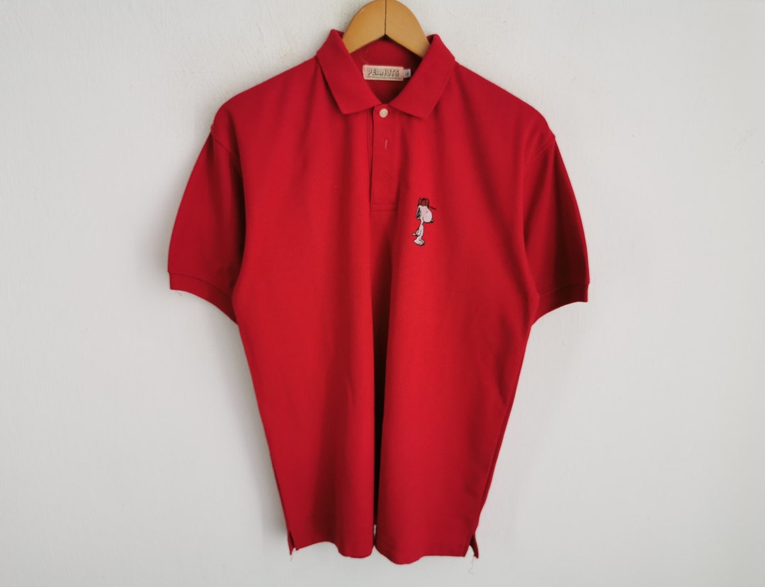 Peanuts Shirt Vintage 90s Peanuts Snoopy Polo Shirt Size L - Etsy