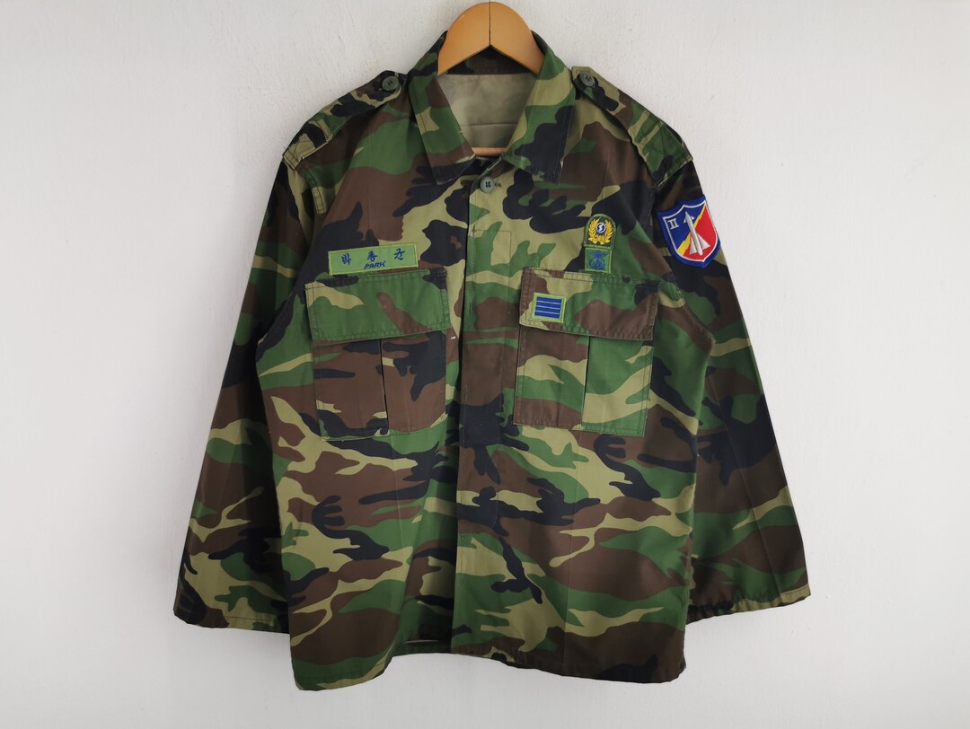 Korean Army Jacket Vintage Korean Army Military Uniform Camo Jacket ...