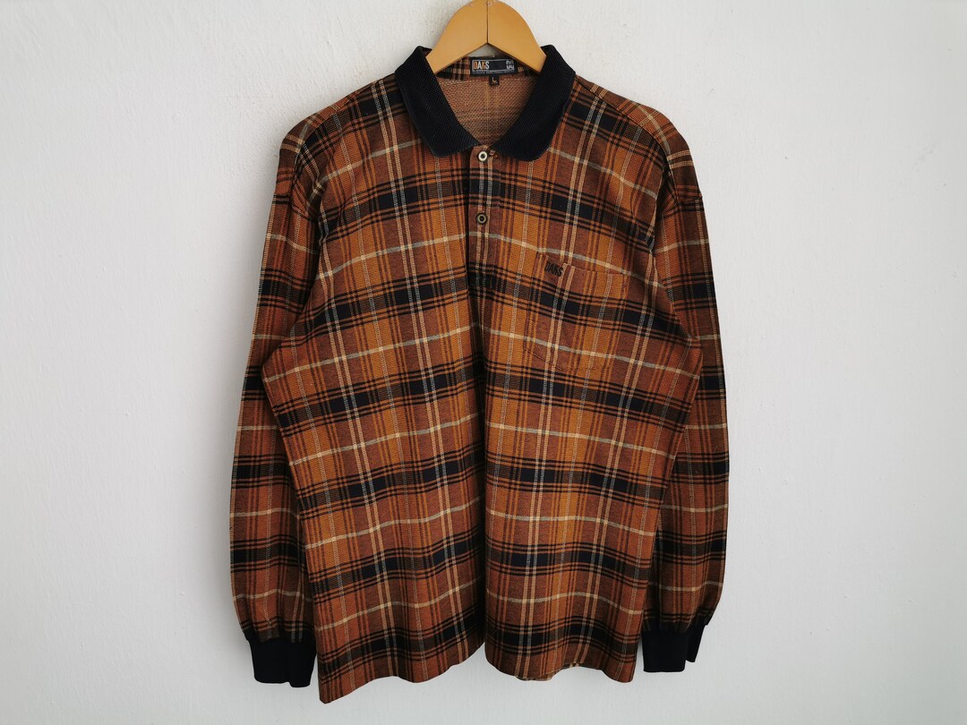 Daks Shirt Vintage 90s Daks Checkred Polo Shirt Made in Japan Size L - Etsy