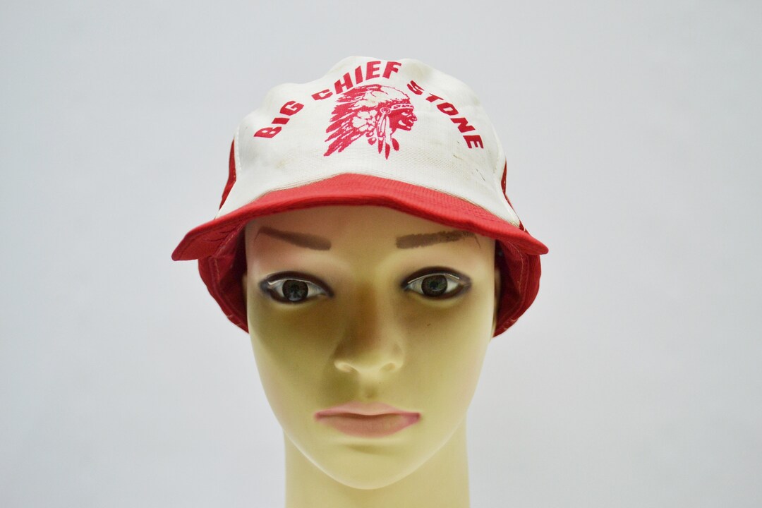 Vintage 60's 70's Big Chief Stone by Semco DISTRESSED DESTROY Trucker ...