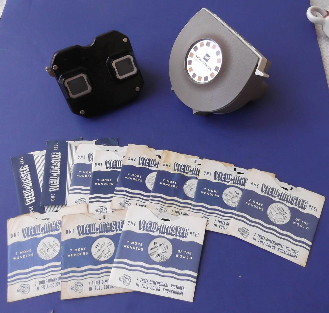 Two Vintage Viewmasters Black Sawyer's & GAF h Lighted Viewer With 11 ...