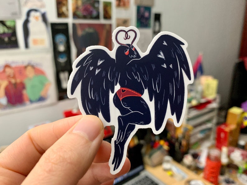 Cute Sexy Mothman Pinup Vinyl Sticker Etsy
