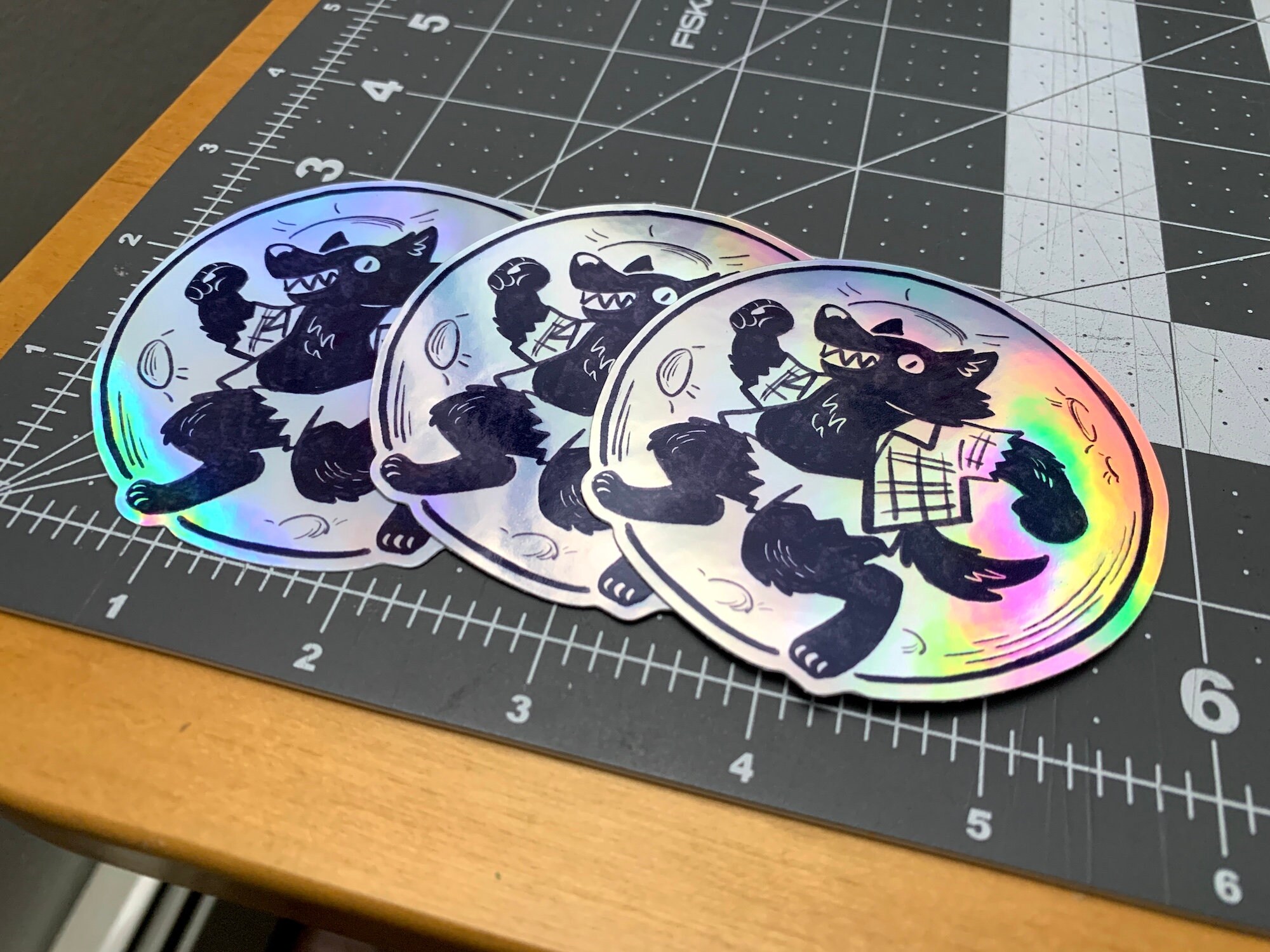 Awoo Full Moon Werewolf Holographic Vinyl Sticker | Etsy