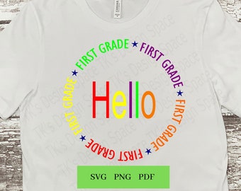 Back to School 1st Grade Svg Hello First Grade School Svg - Etsy