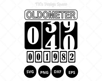 JPEG 40th Birthday Gift Eps Oldometer 40 Svg PNG High Quality Premium ...