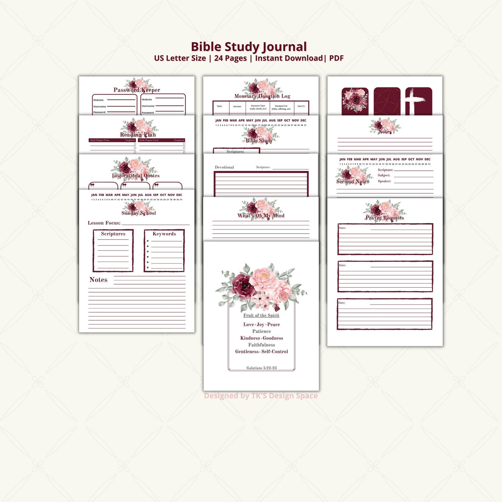 Fruit of the Spirit Printable Bible Study Journal| Bible Study ...