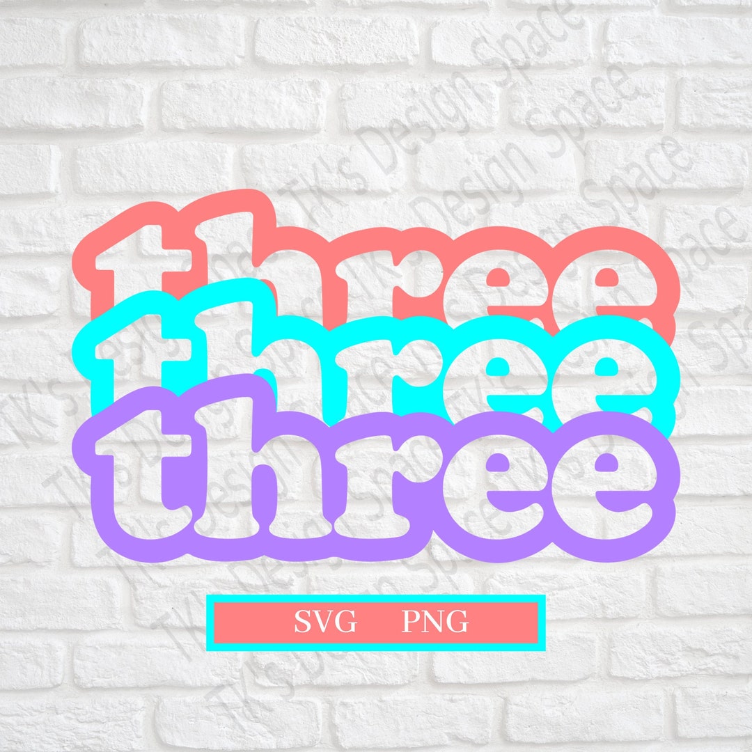 Three SVG| 3rd Birthday SVG| 3rd Birthday| Third Birthday Svg| Third ...