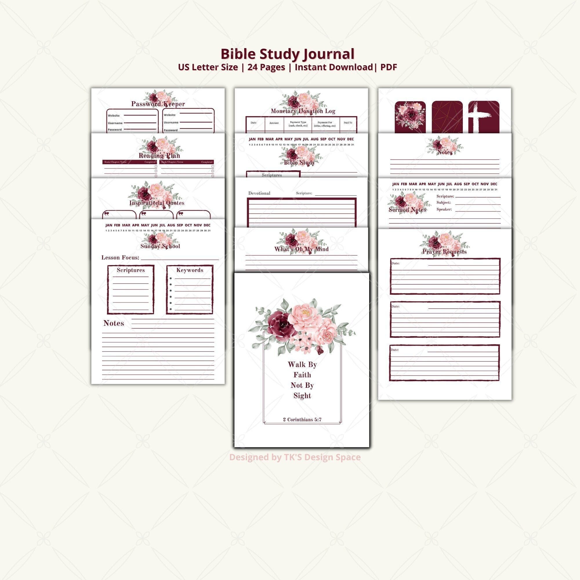 Walk by Faith Not by Sight Printable Bible Study Journal| Bible Study ...