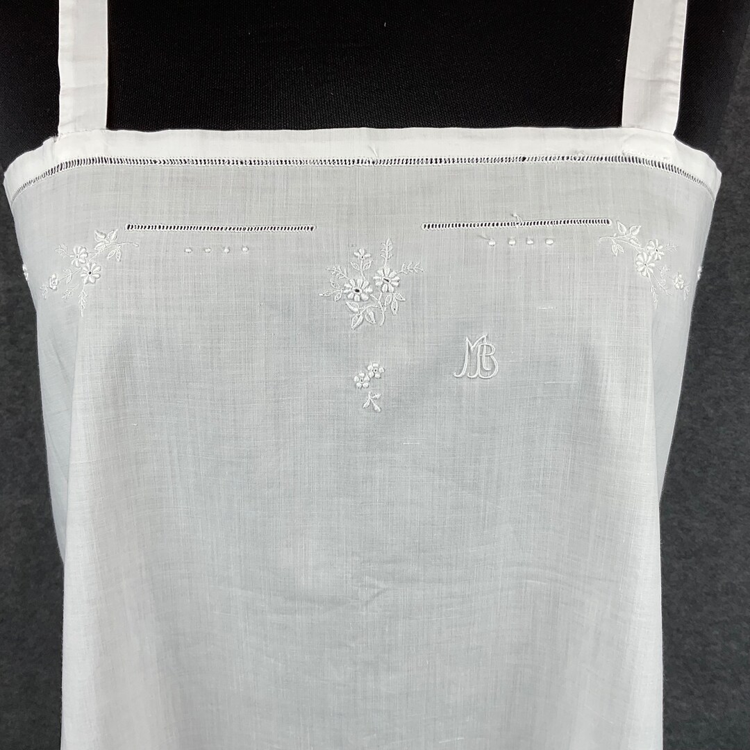 Nightgown French Nightdress White Cotton Chemise Hand Embroidered ...