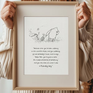 Friendly Day Winnie the Pooh Quote Poster Vintage Style Pooh Classic ...