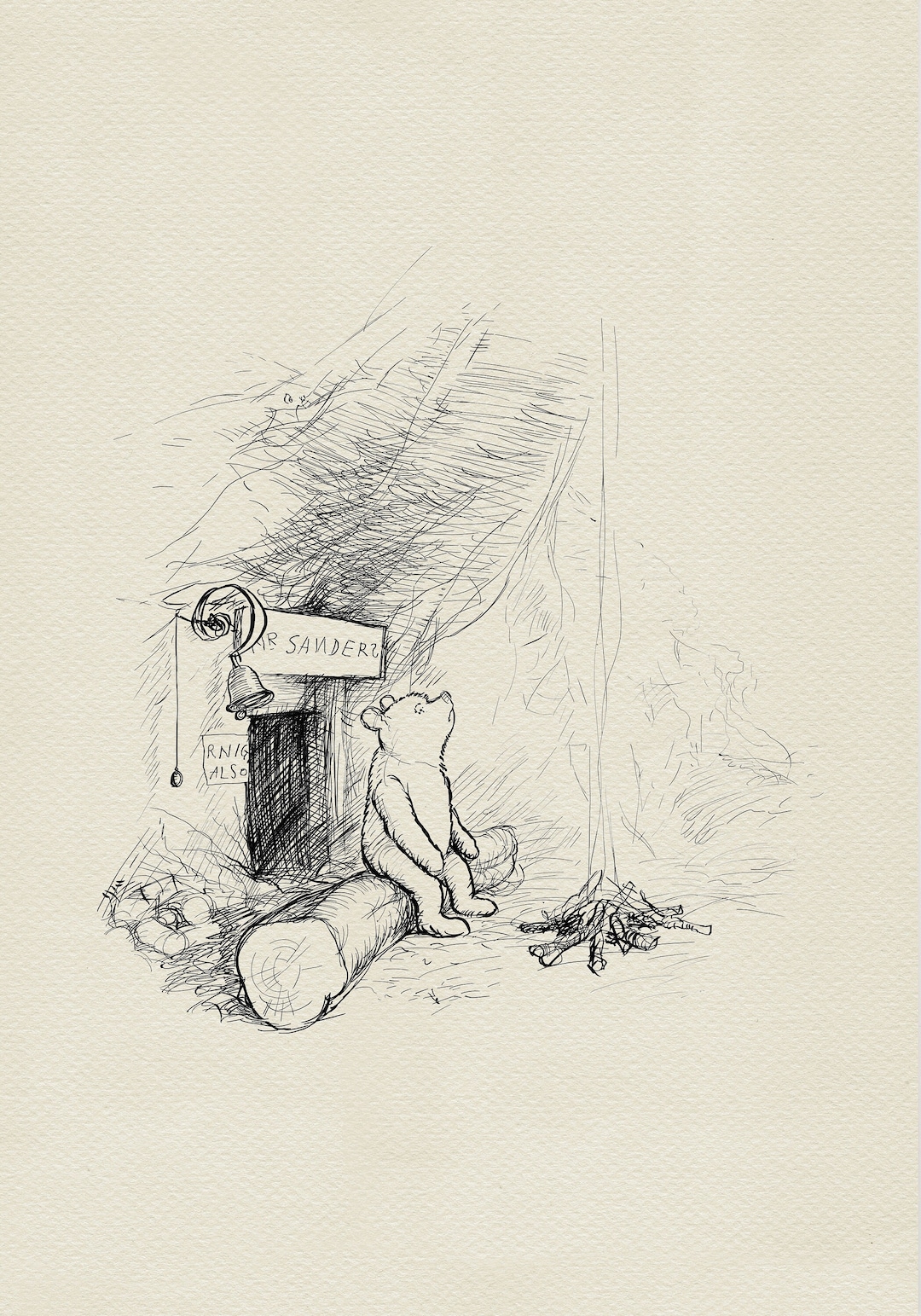 Mr Sanders - Winnie the Pooh Classic Vintage Style Poster Print - Etsy