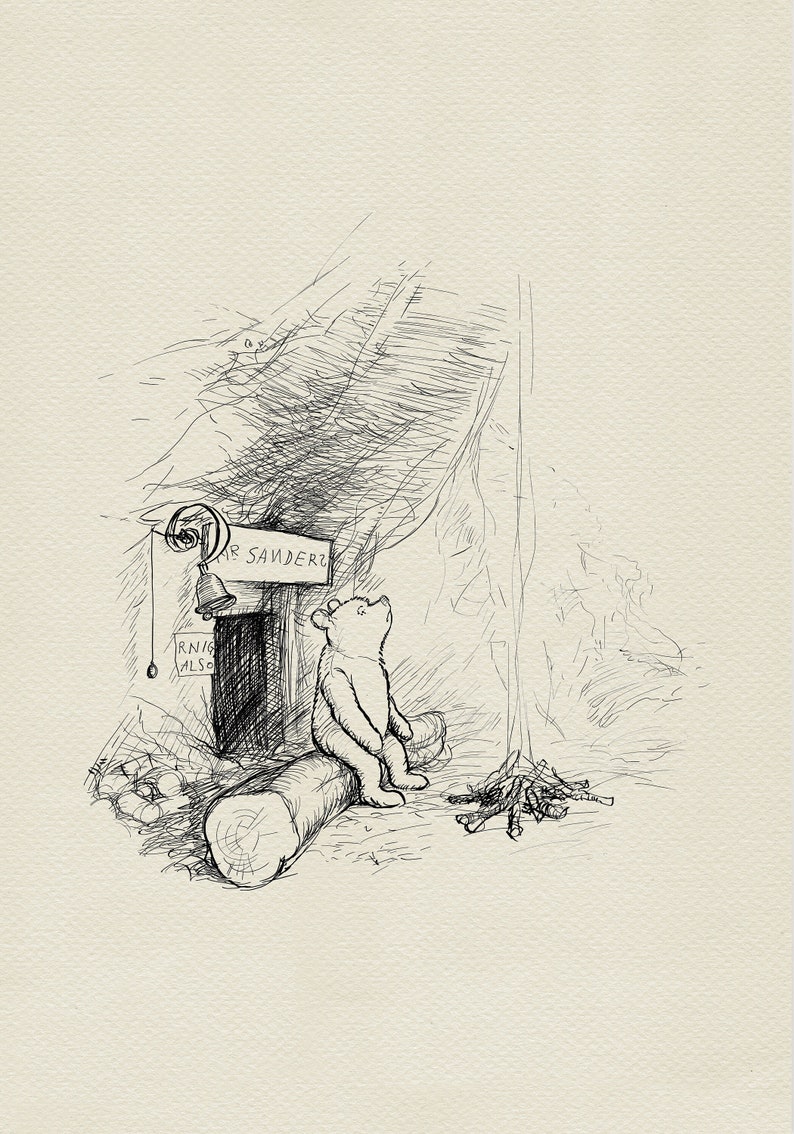 Winnie the Pooh Print: Mr Sanders - Classic Nursery Wall Art - Etsy