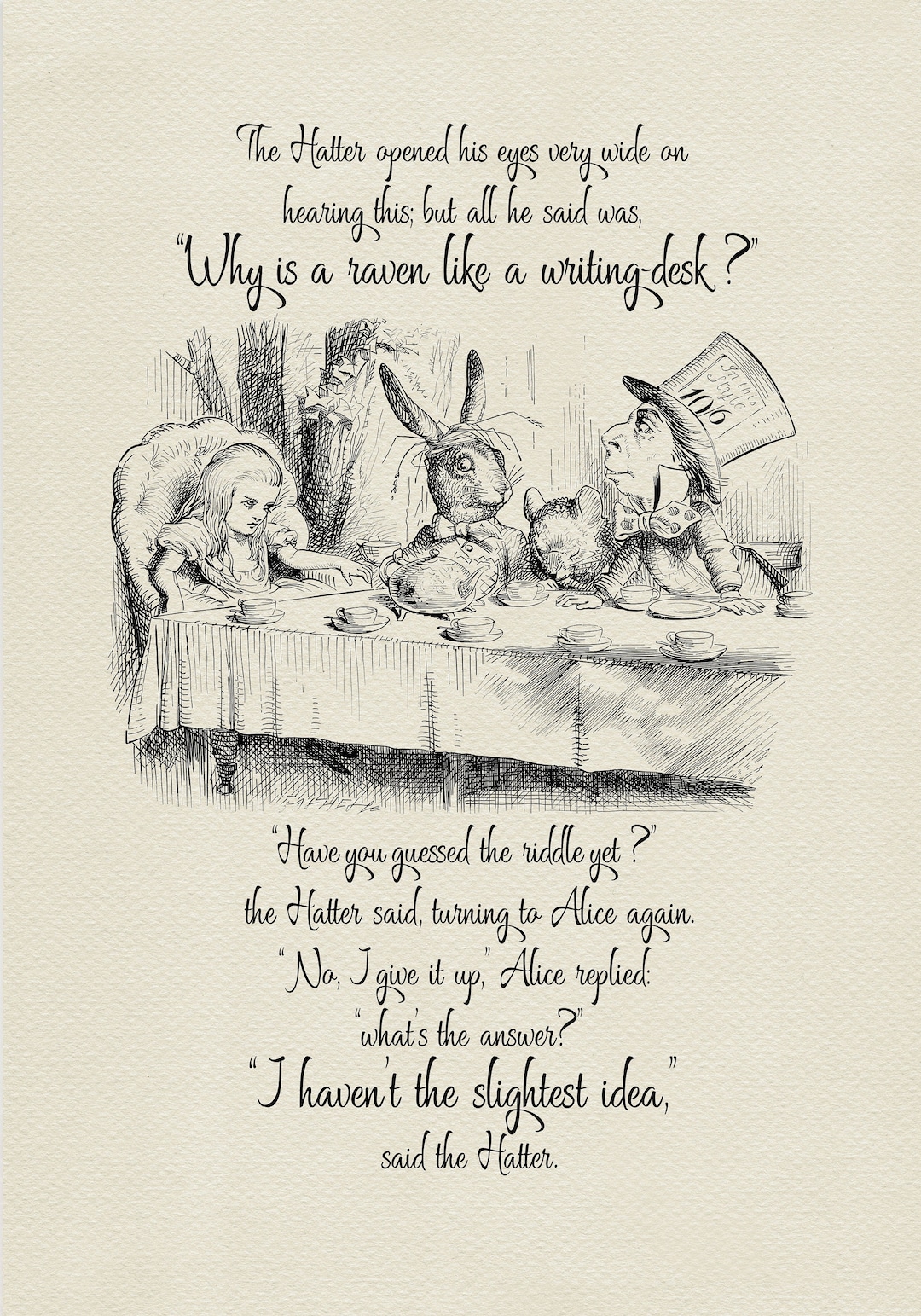 Why is a Raven Like a Writing-desk Alice's Adventures in Wonderland ...