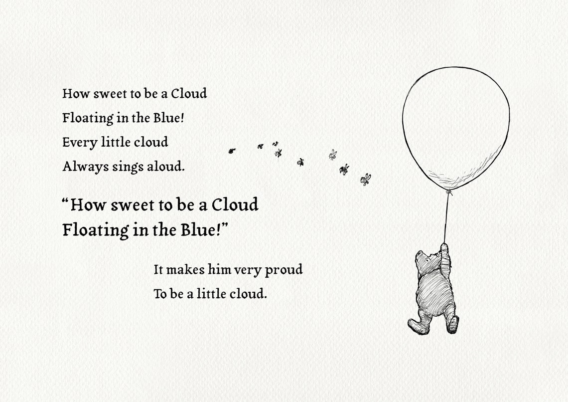How Sweet to Be a Cloud Winnie the Pooh Quotes Horizontal - Etsy