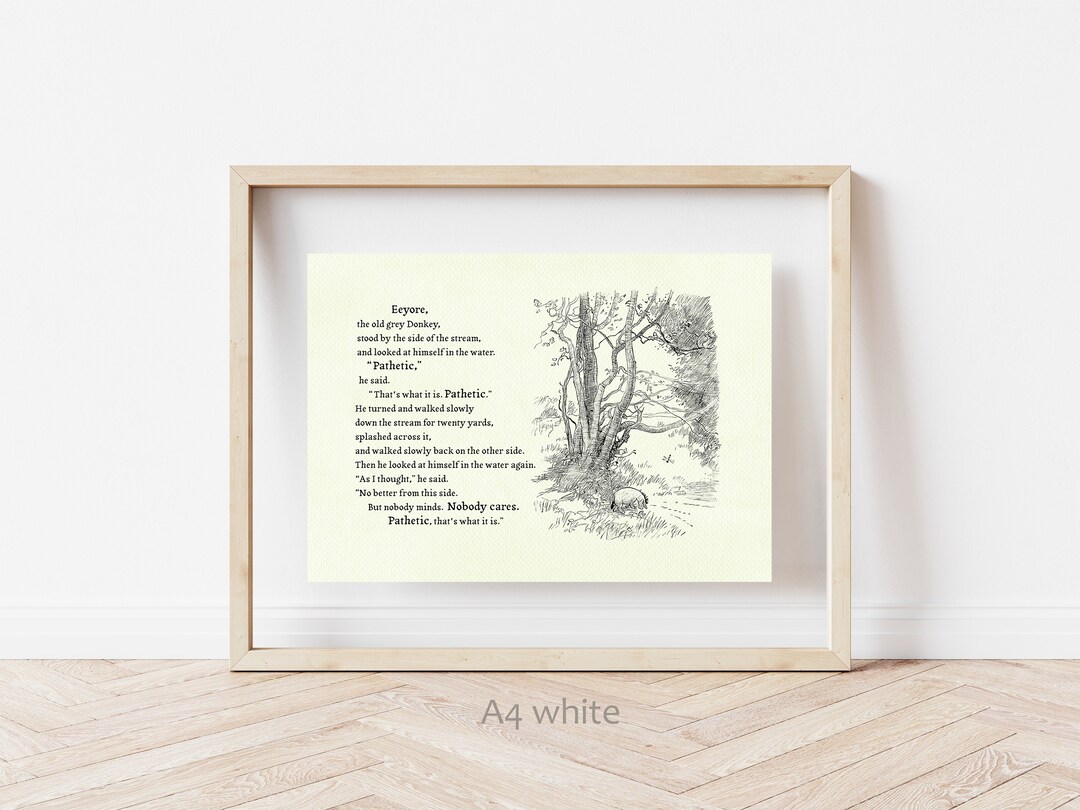 The Old Grey Donkey, Eeyore Winnie the Pooh Quotes Horizontal Classic ...