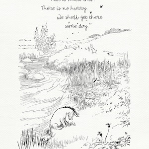 Winnie the Pooh Print With Quote: Eeyore Theme Classic Nursery Wall ...