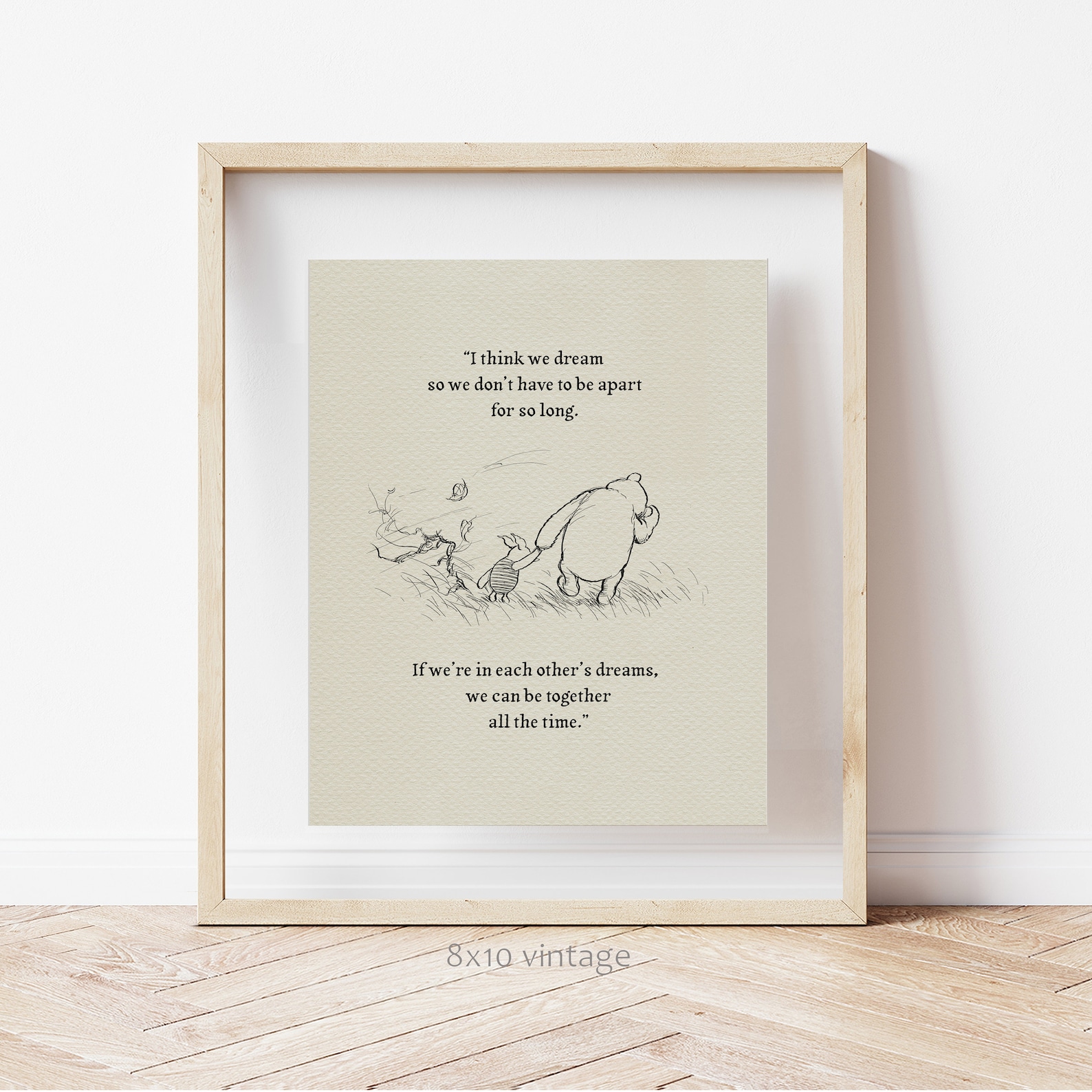 Winnie the Pooh Print With Quote: Classic Nursery Room Wall Decoration ...