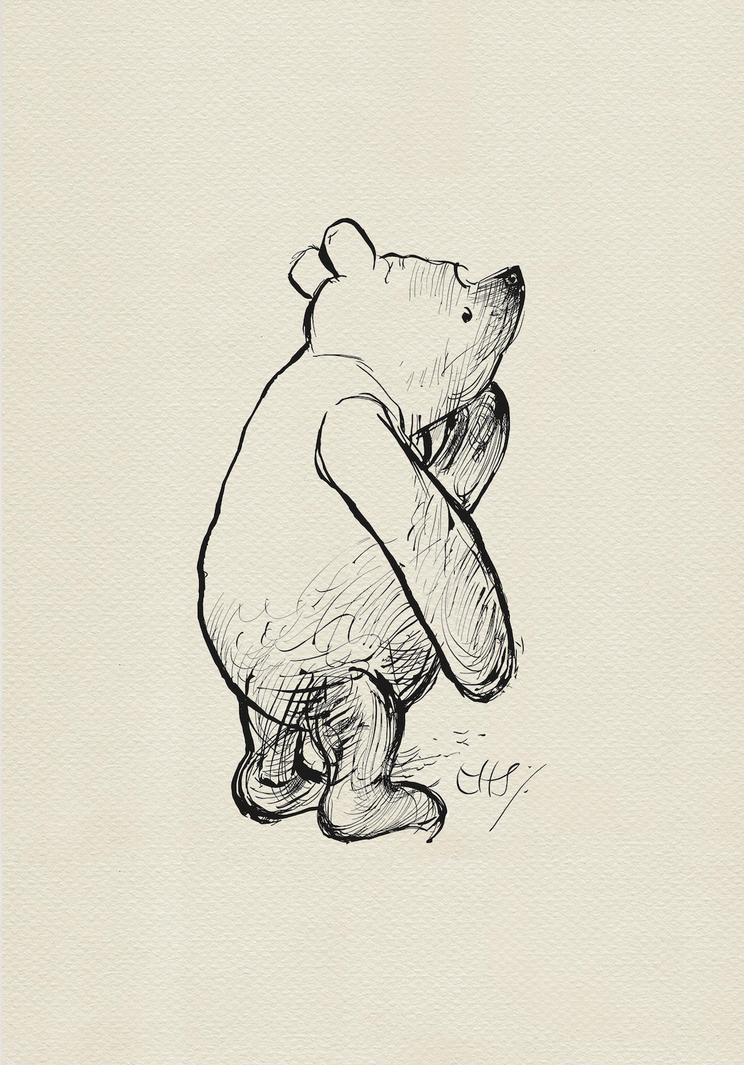 Winnie the Pooh Simple Poster Print Copy of Illustration for the Book ...