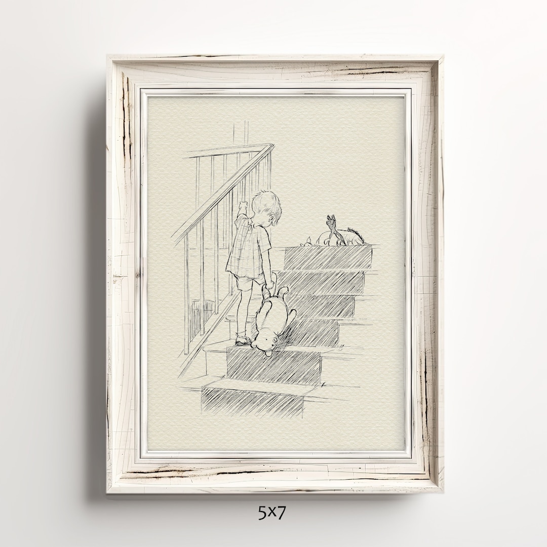 Bump Bump Bump Going up the Stairs Christopher Robin and - Etsy
