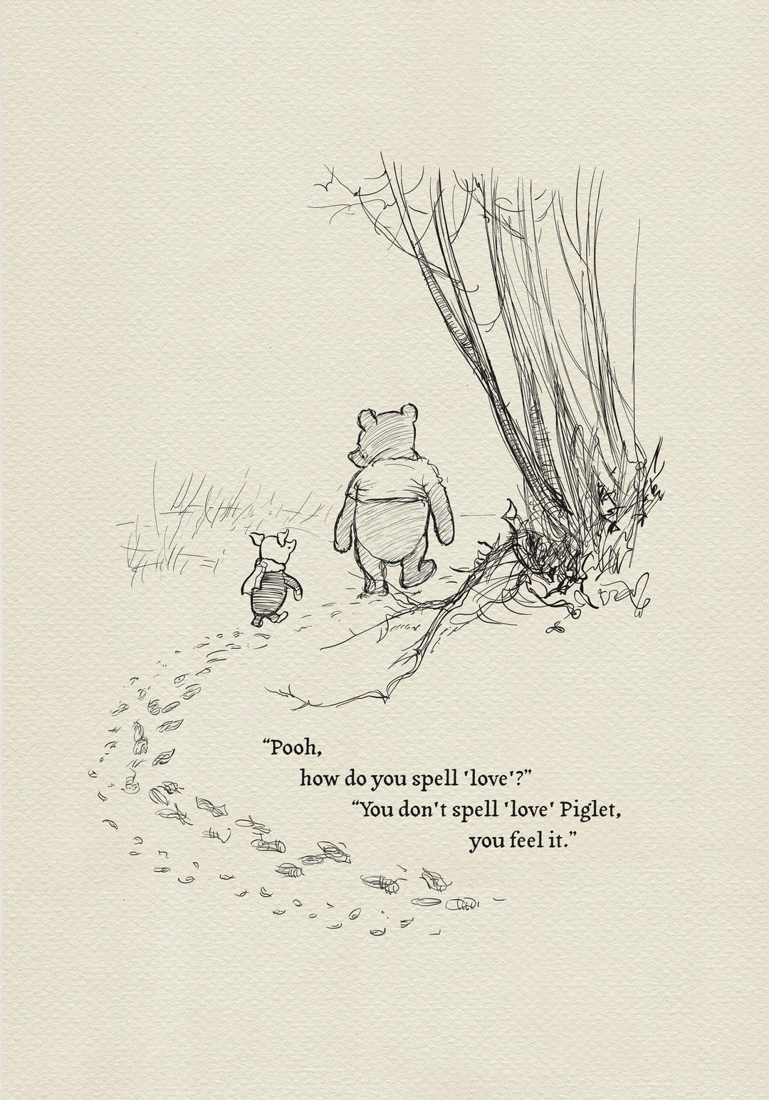 Winnie the Pooh 'how Do You Spell Love' Quote Print: Nursery Wall Art ...