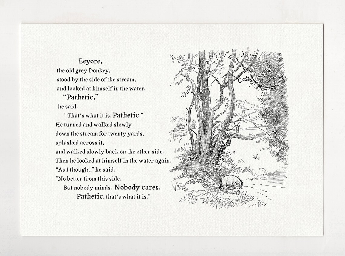 The Old Grey Donkey Eeyore Winnie the Pooh Quotes - Etsy