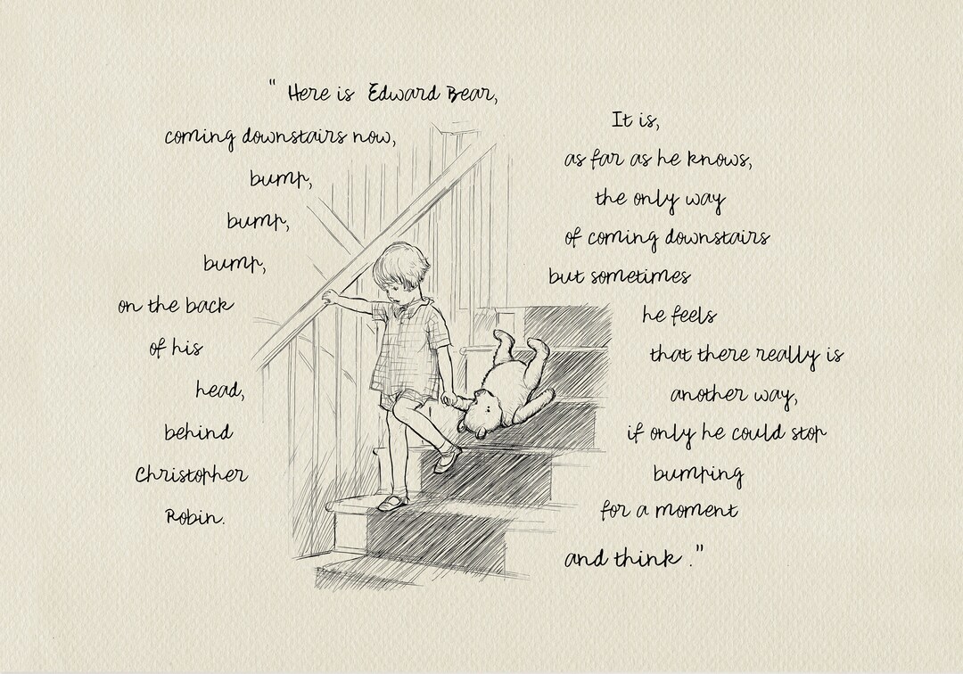 Here is Edward Bear Coming Downstairs Now Bump Bump Bump - Etsy
