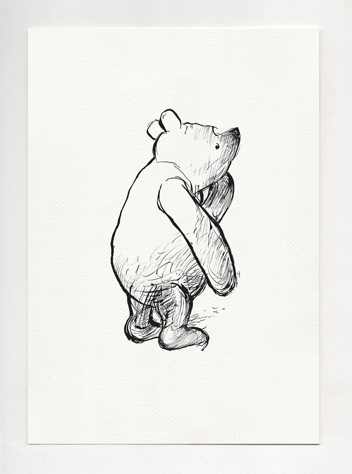 Winnie the Pooh Simple Poster Print Copy of Illustration for - Etsy