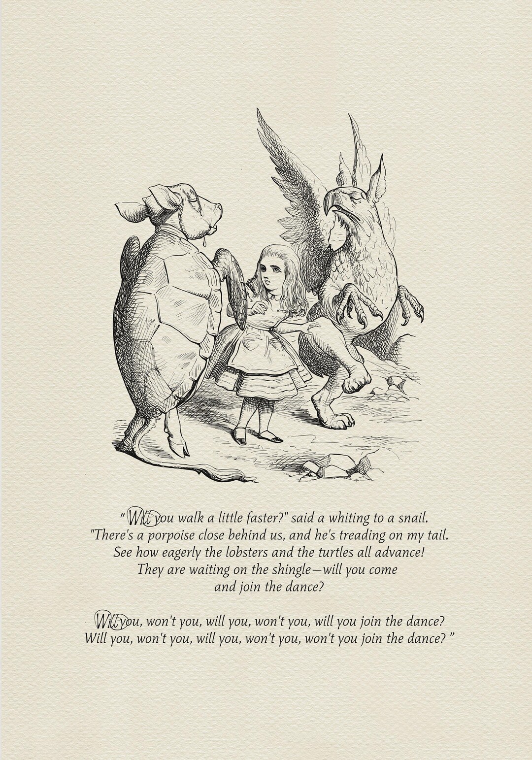 The Lobster-quadrille - Quote Poster Alice in Wonderland / Through the ...