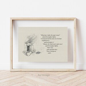 Mr Sanders Winnie the Pooh Quotes Horizontal Classic Vintage Style ...