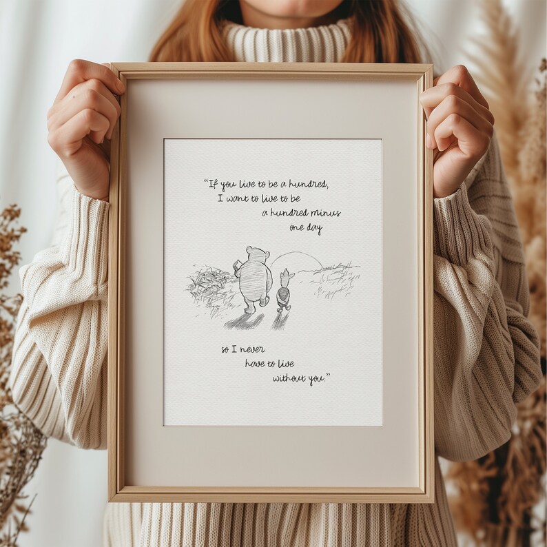 Winnie the Pooh Print With Quote: Wedding Decor, Nursery Wall Art - Etsy