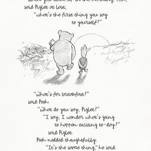 Winnie the Pooh Print With Quote: Nursery Decor, Vintage Children's ...