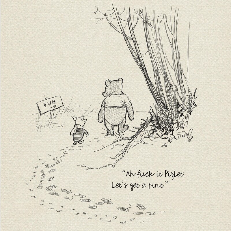 Winnie the Pooh and Piglet Friendship Poster - Etsy