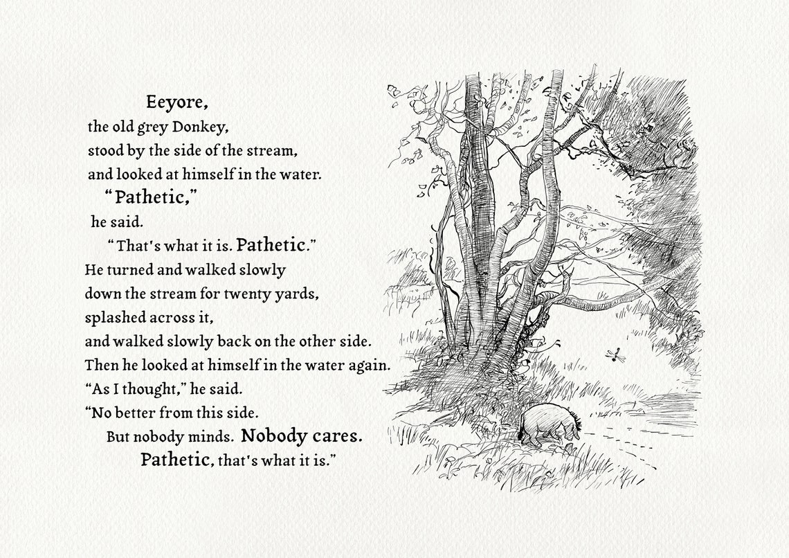 The Old Grey Donkey Eeyore Winnie the Pooh Quotes - Etsy