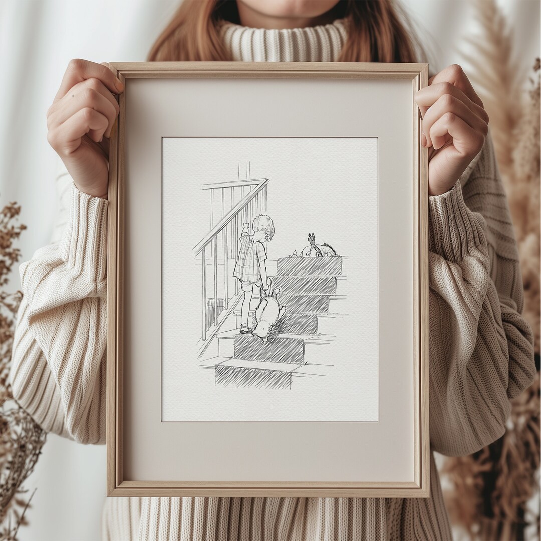 Bump, Bump, Bump Going up the Stairs Christopher Robin and Winnie the ...