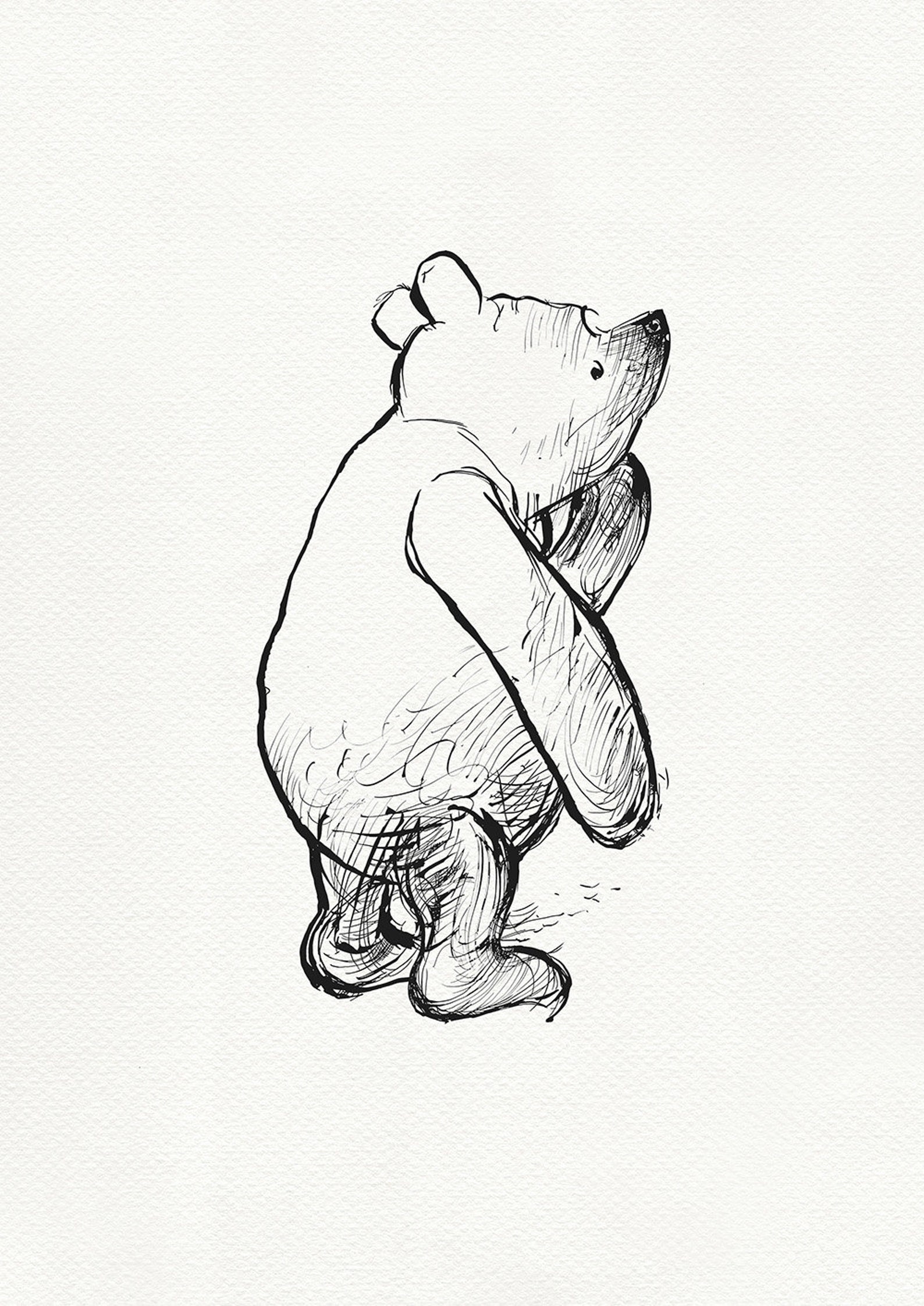 Winnie the Pooh Simple Poster Print Copy of Illustration for - Etsy