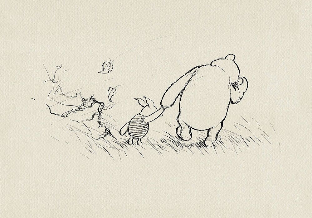 Very Happy Thursday Piglet and Winnie the Pooh classic | Etsy