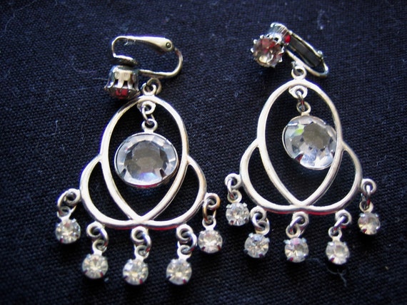 Vintage Signed Celebrity Long Dangling Cut Clear Crystal - Etsy