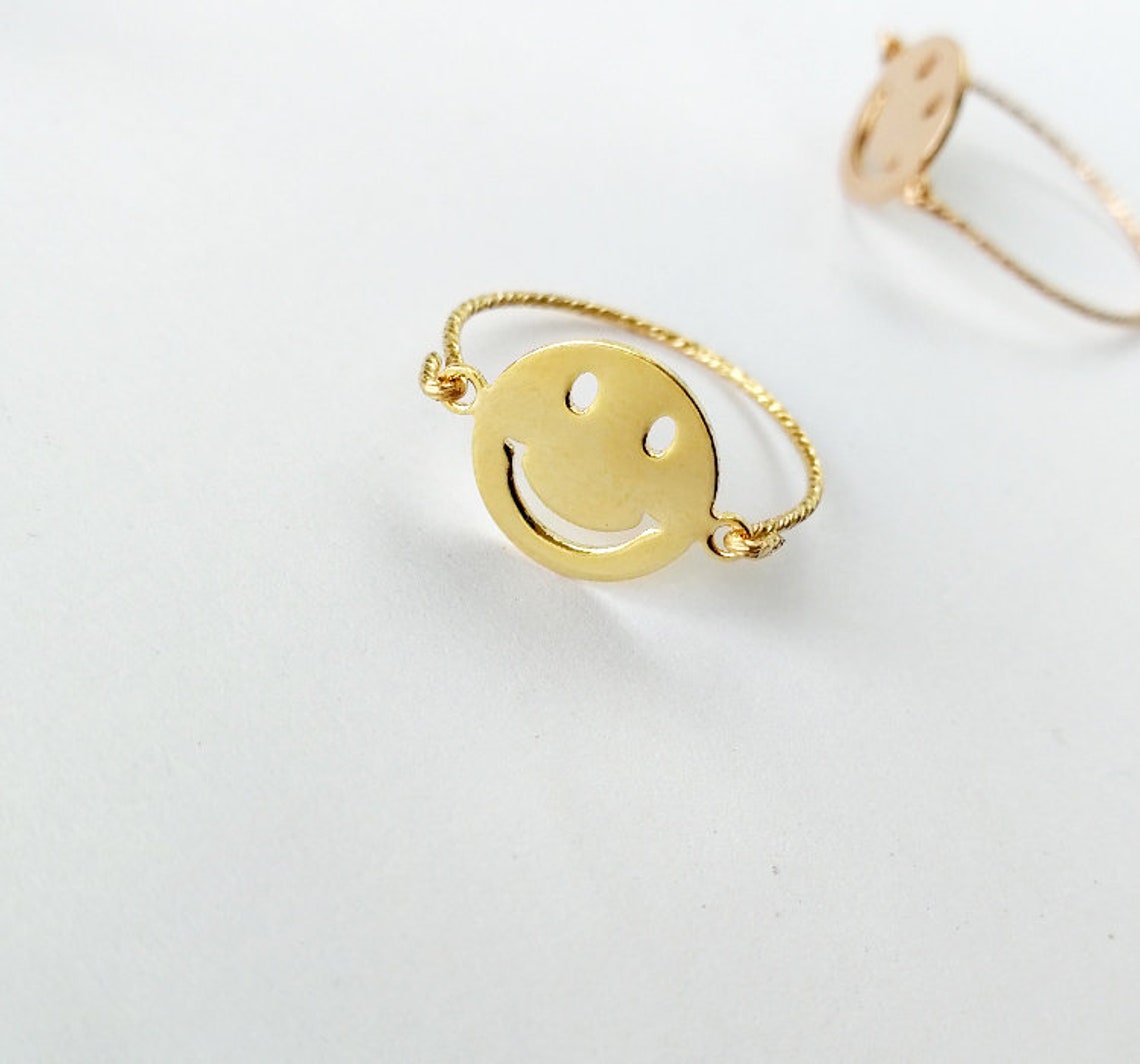 Smiling Face Ring, 925 Sterling Silver Wire, Gold Filled Wire, Connect ...