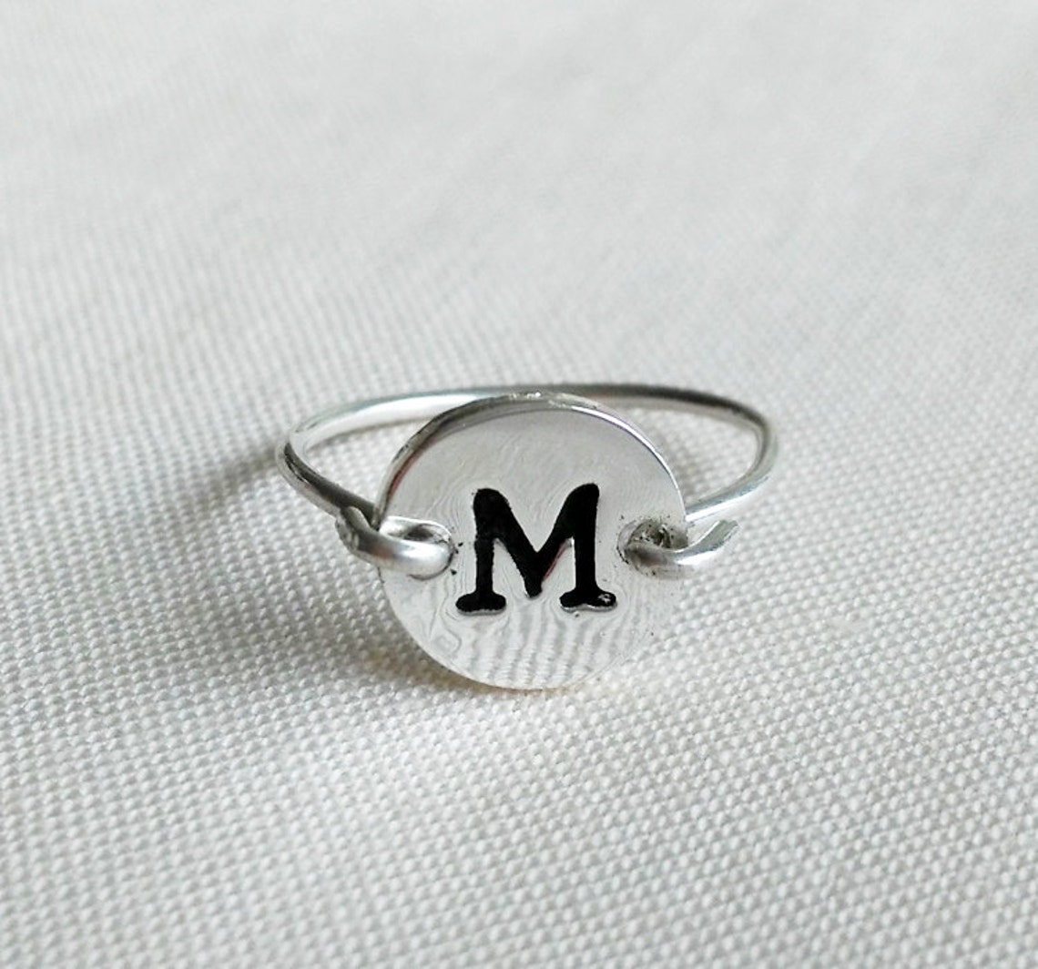 Initial Ring 925 Sterling Silver Wire Connect Silver Brass - Etsy