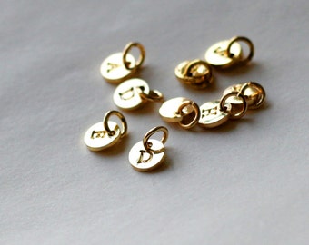 Round Initial Charm | Etsy