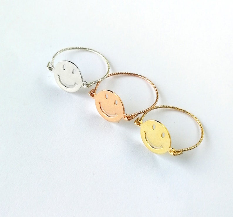 Smiling Face Ring, 925 Sterling Silver Wire, Gold Filled Wire, Connect ...